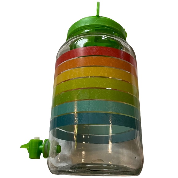 Vintage | Kitchen | Vintage 97s Glass Rainbow Painted Push Button Spout ...